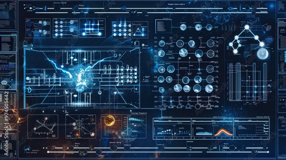 Blueprint of the periodic table with interactive elements explaining ...