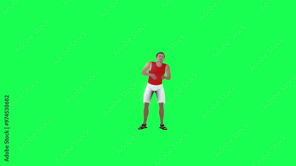 3d Young beggar man asking for help green screen front angle render ...