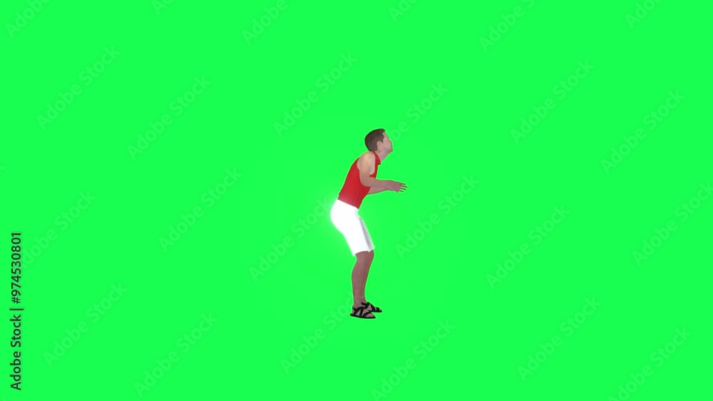 3d Young beggar man asking for help green screen left angle render ...