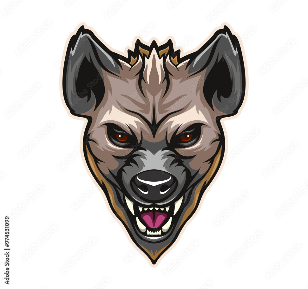 Ai generated angry hyena mascot, generative ai wild ferocious animal ...
