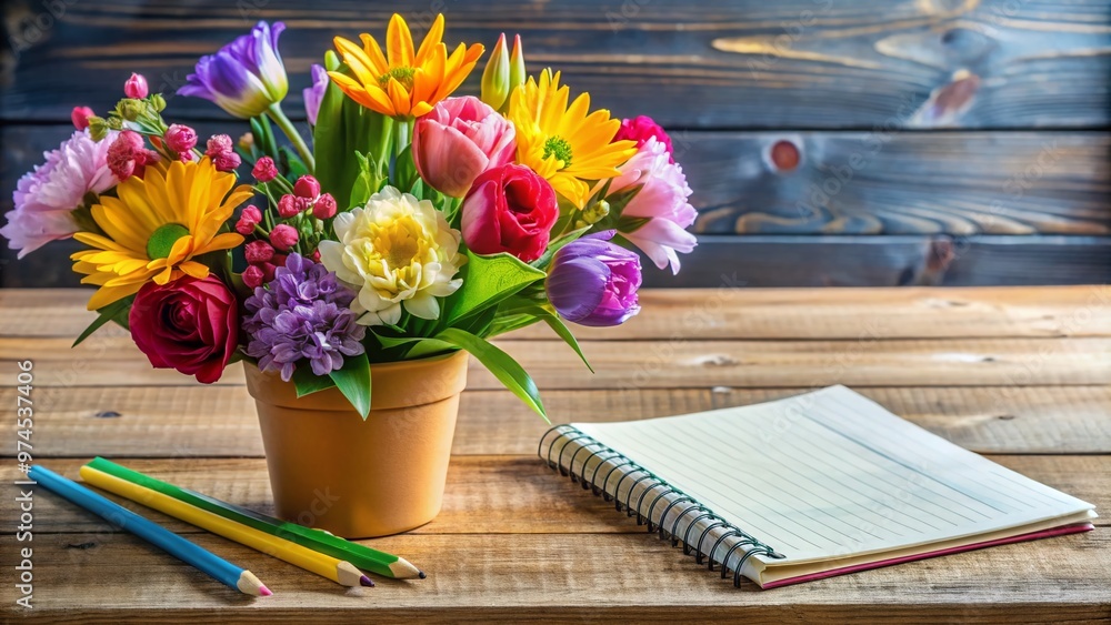 Colorful flowers and handwritten notes surround a grateful student's ...