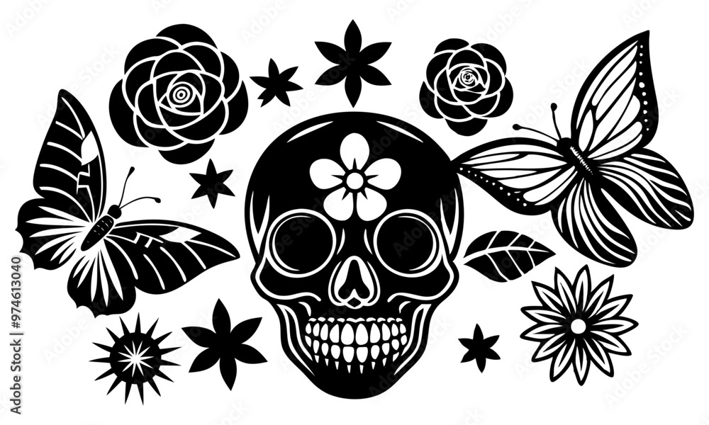 Download Trendy Elements With A Retro Negative Photocopy Effect ...