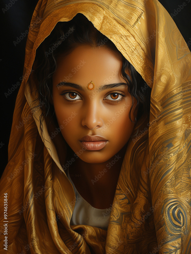 Ethiopian woman in a traditional habesha kemis, portrait photography ...