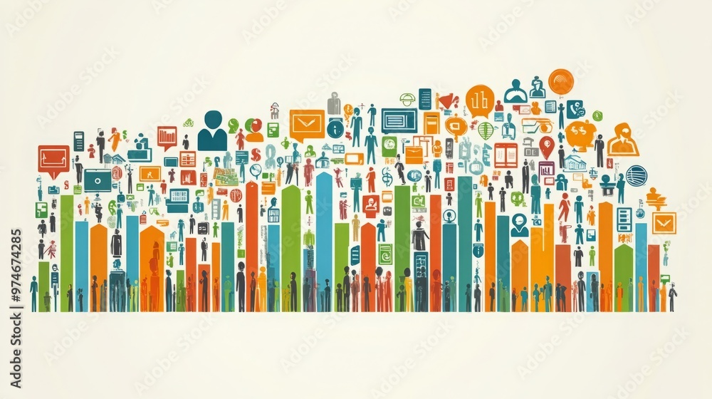 Vector Illustration of a Business Growth Chart Climbing Upward ...