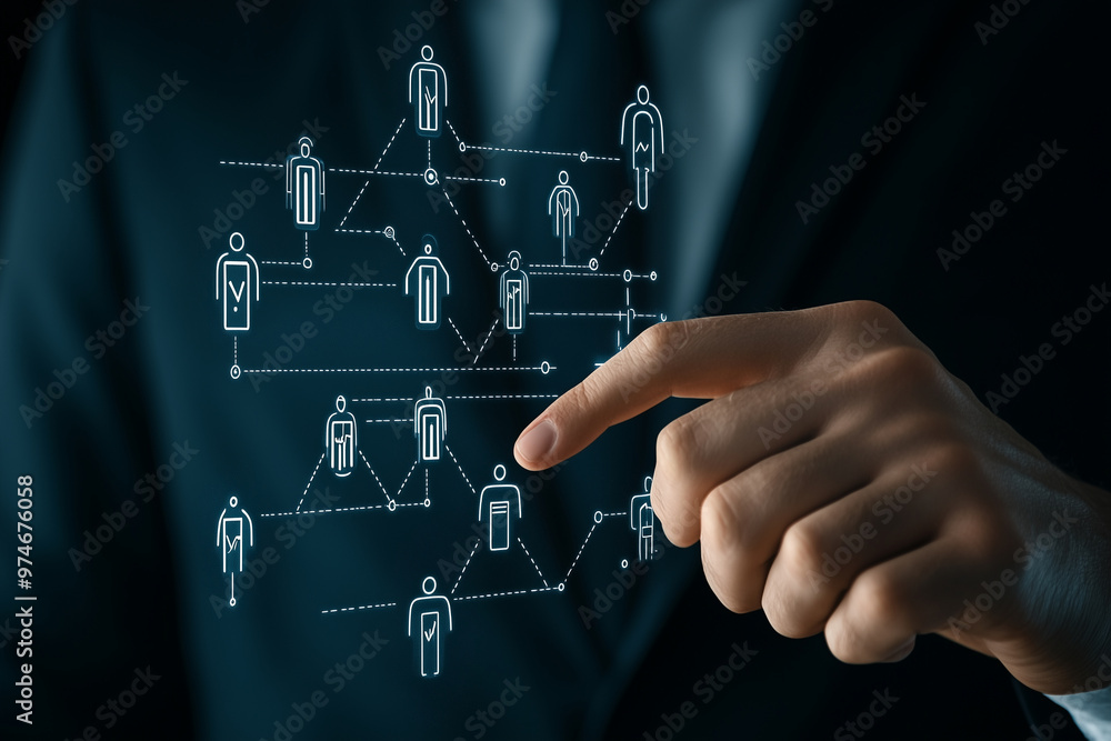 The virtual organizational diagram, detailing hierarchy and ...