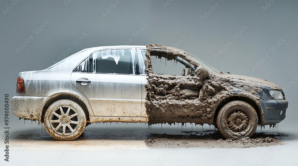 Car Transformation - Before and After Wash Comparison with Mud vs ...