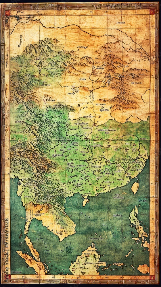 Genghis Khan's Empire: A Map of Unparalleled Conquest Stock ...
