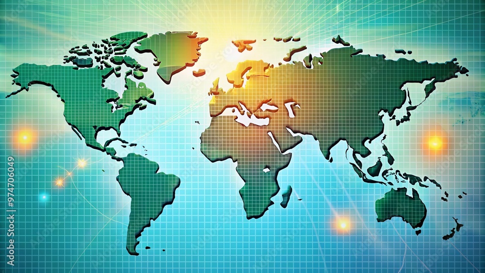 Vibrant illustration of the world map with Dhaka, Bangladesh ...
