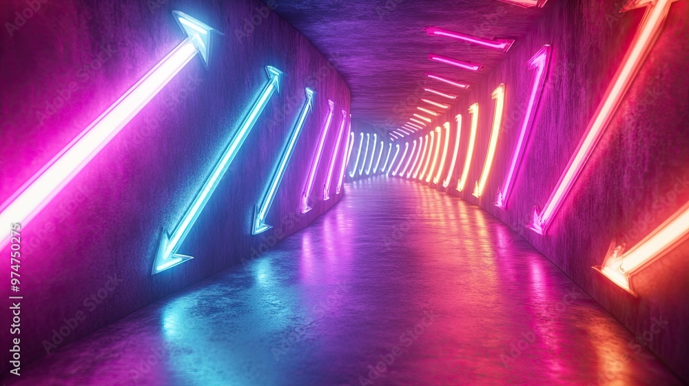 47. A pattern of pastel neon arrows, each in a different shade ...