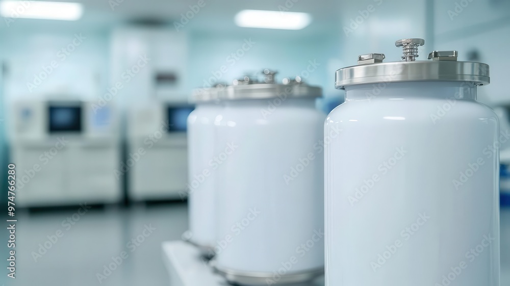 Cryopreservation storage tanks in a fertility lab, representing the ...