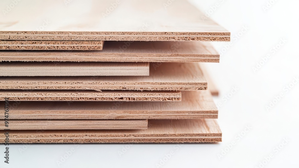 Detailed view of plywood edge showing the bonding of multiple wood ...