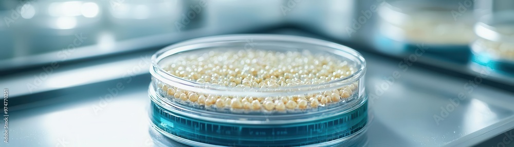 Fertilized embryos growing in an incubator, showcasing the scientific ...