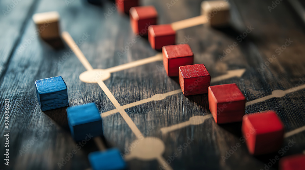 Strategic business plan with a timeline and key objectives, concept of ...