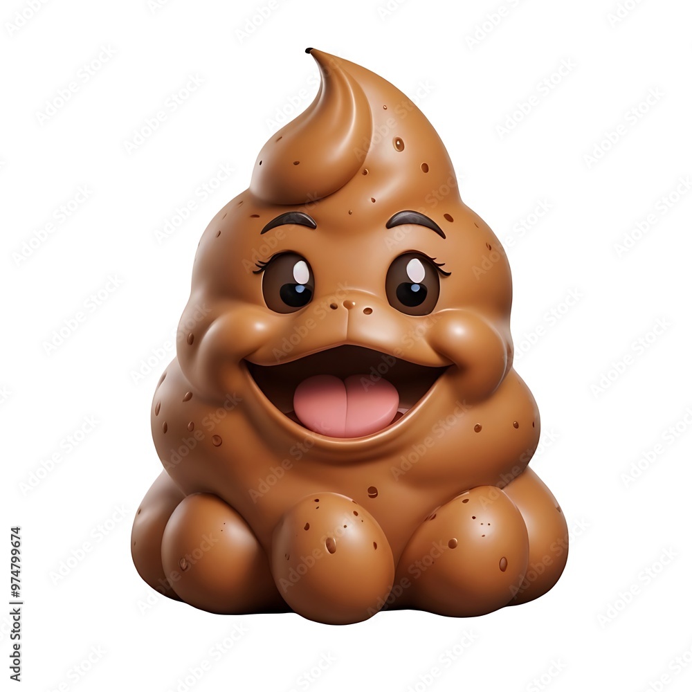 Smiling poop emoticon, used to express humor, awkward situations, or to ...