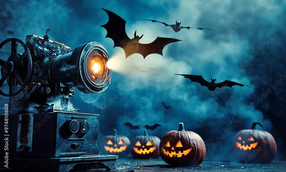 Spooky Halloween Movie Night Stock ビデオ | Adobe Stock