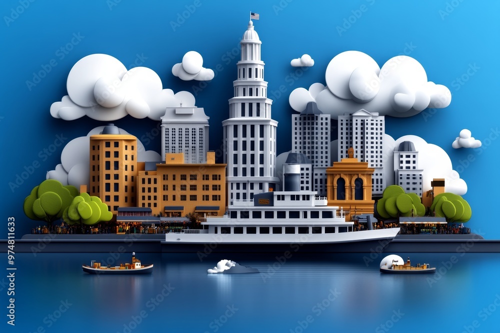 Savannah Riverfront and City Market depicted in a clean infographic ...