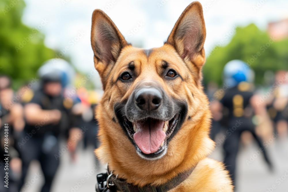 K-9 Dogs in Riot Control illustrated in a law enforcement infographic ...
