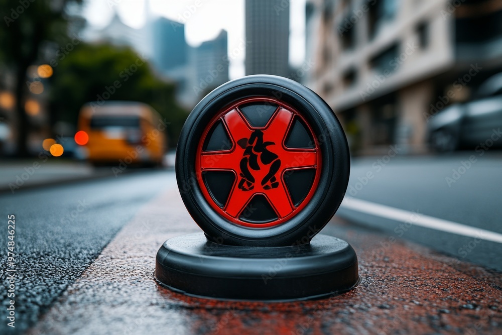 Red as a Symbol of Danger represented in a minimalist design, focusing ...