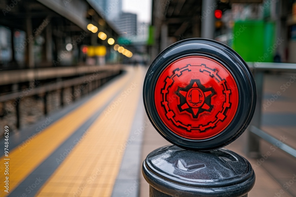 Red as a Symbol of Danger represented in a minimalist design, focusing ...