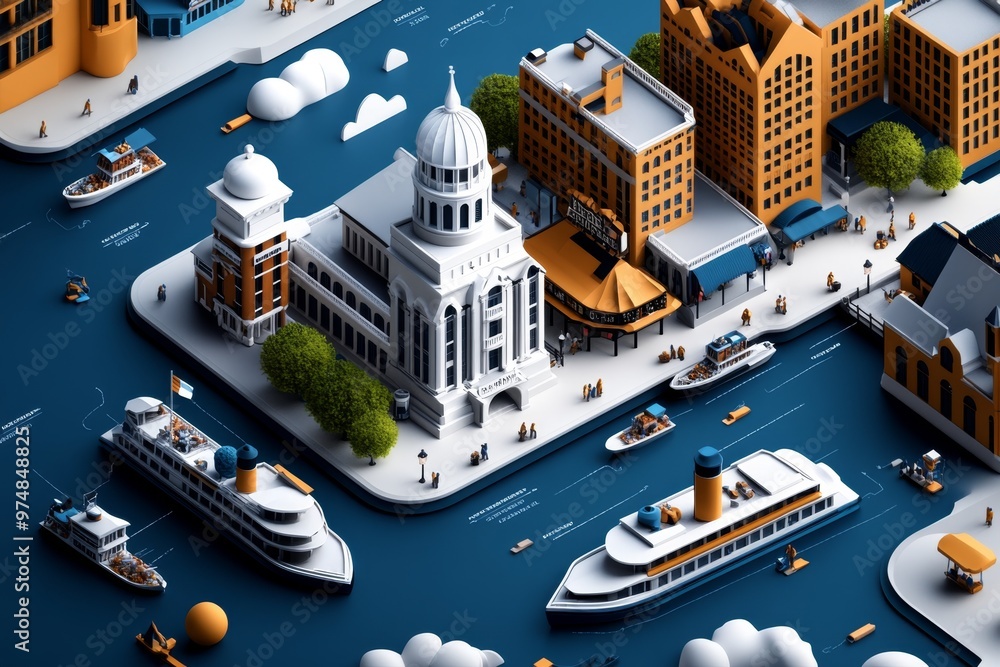 Savannah Riverfront and City Market depicted in a clean infographic ...