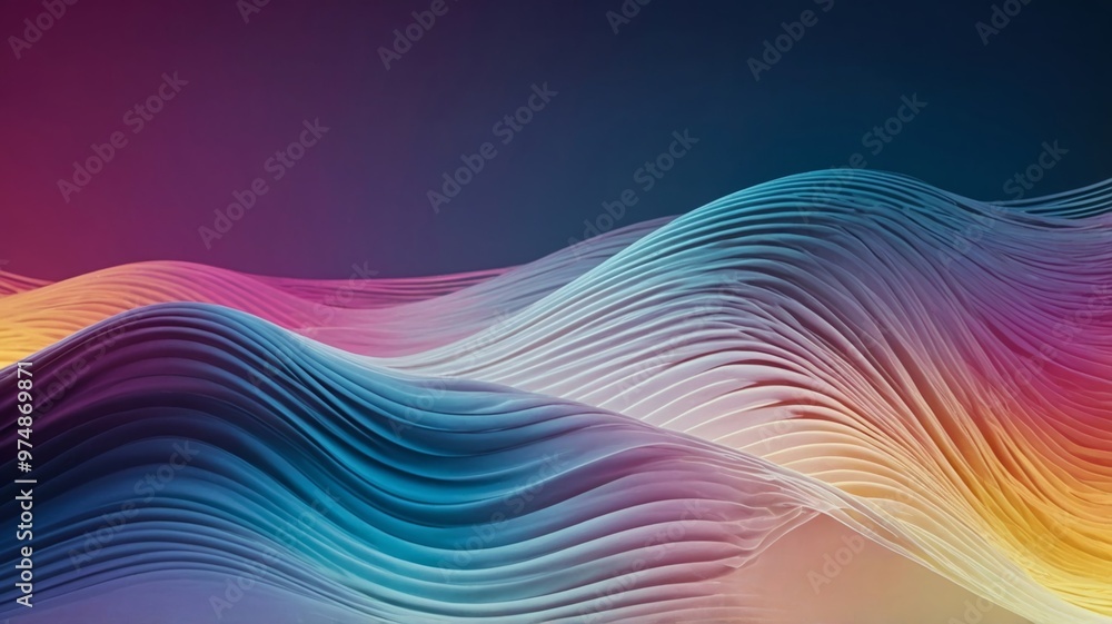 Colorful Abstract Wave Patterns in a Gradient Spectrum of Blues, Reds ...