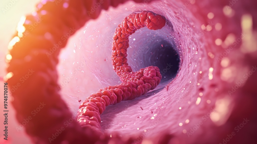 Removal of colon polyps through colonoscopy and polypectomy Visual of ...