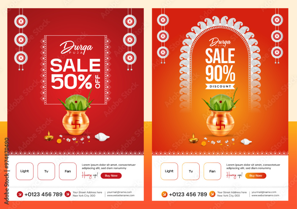 Durga Puja Sale, Durga Puja offer, Durga Puja Offer Poster, Durga Puja ...