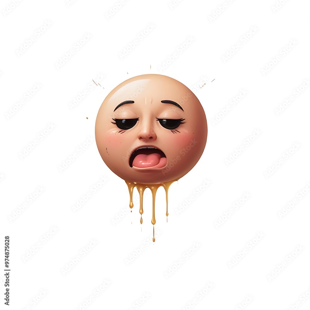 Intensely crying face emoticon, used to express deep sadness, grief, or ...