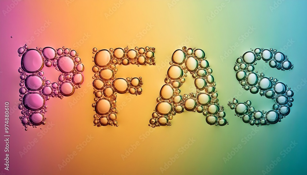 PFAS Acronym Formed By Water Bubbles On A Colorful Background ...