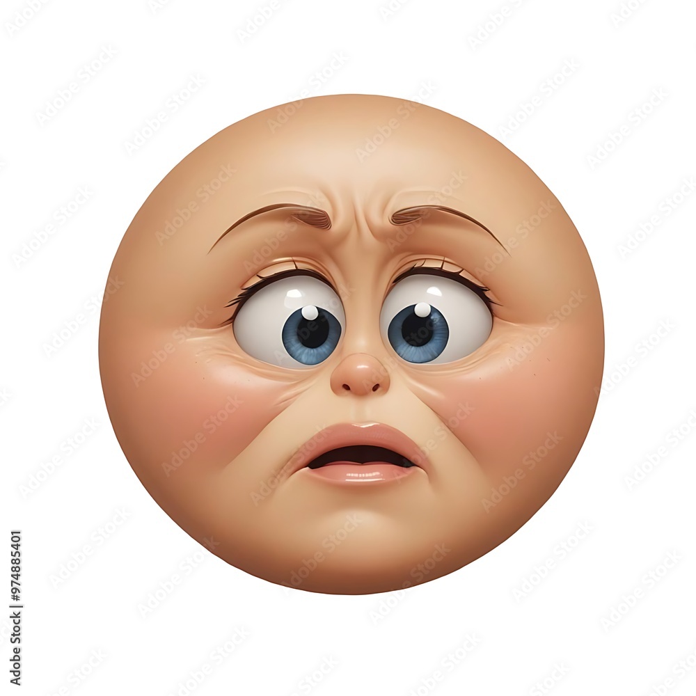 Intensely crying face emoticon, used to express deep sadness, grief, or ...