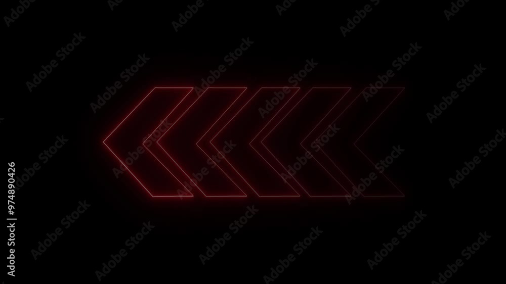 Red glowing arrow. Arrow sign swipes with dynamic loop animation ...