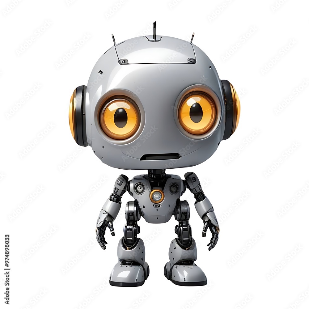 Robot emoticon, used to represent technology, artificial intelligence ...