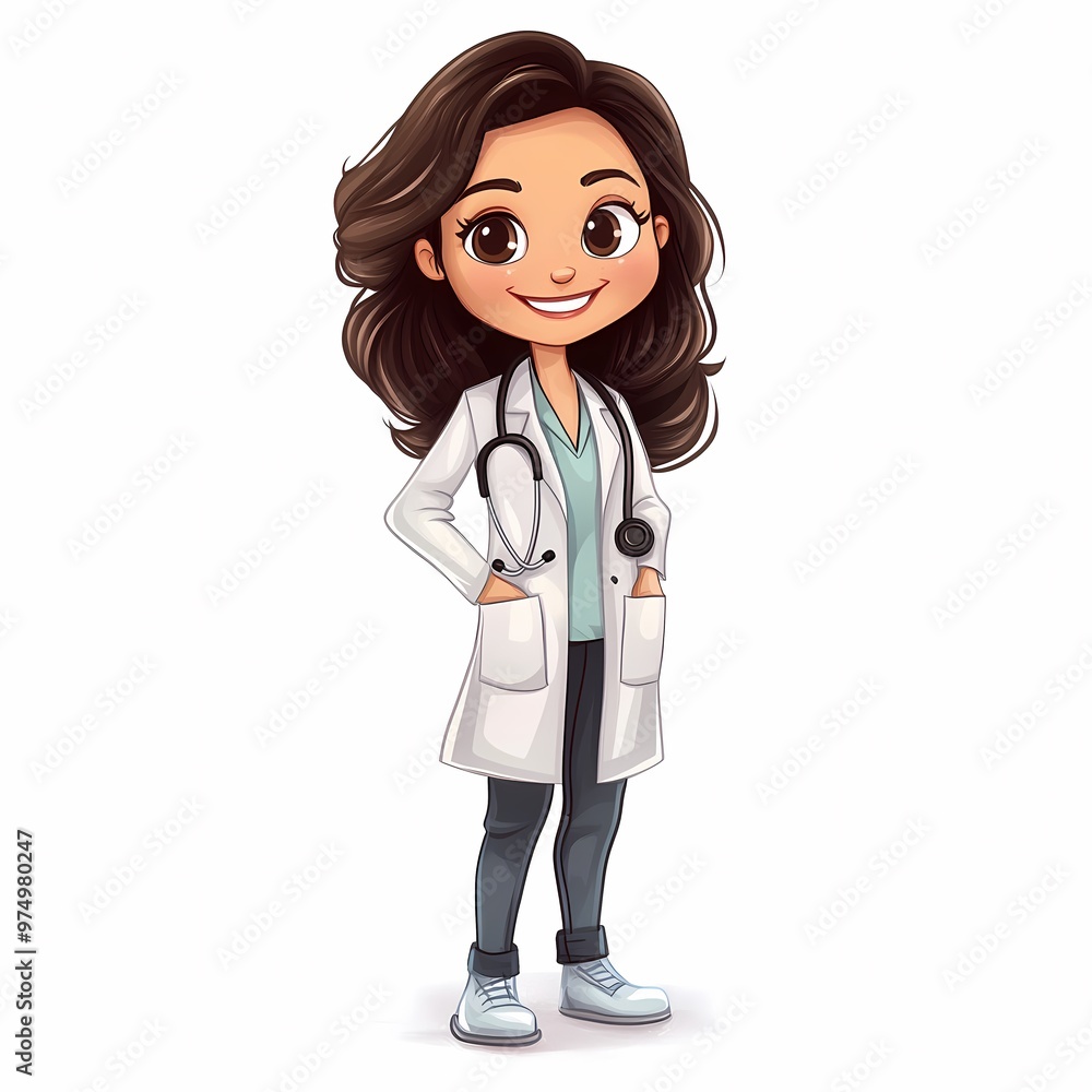 Smiling Doctor Cartoon Illustration: A friendly and approachable ...