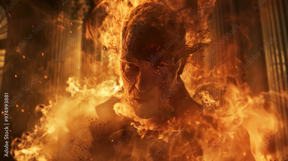 Burning Figure: A Surreal and Haunting Image of Fire and Transformation ...