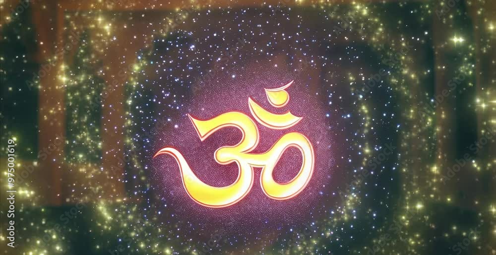 Gold Om Symbol animation video, Indian Om logo, Hindu religious Om ...