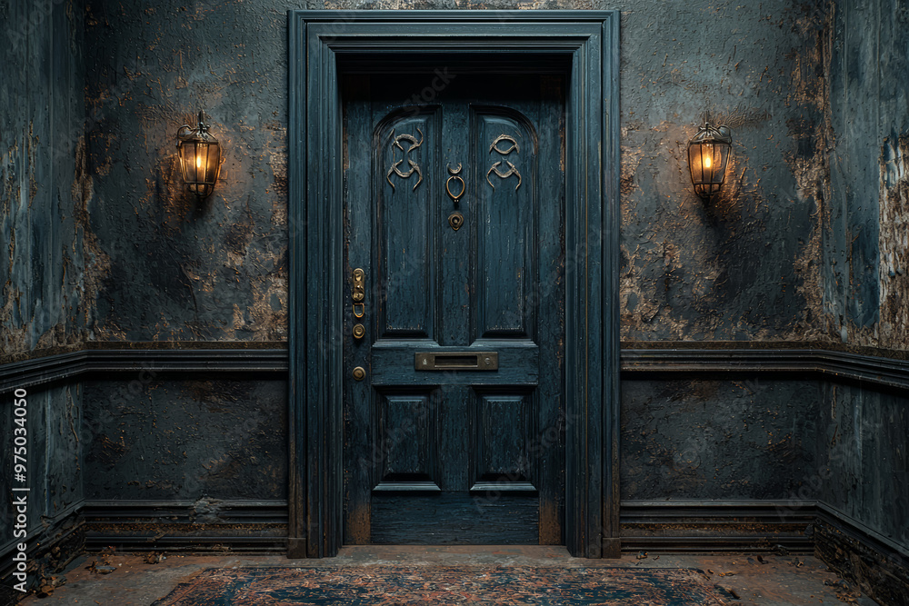 A mysterious, unmarked door in a historic building, with strange ...