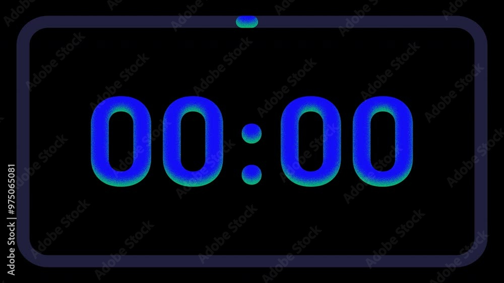 5 seconds countdown timer animation with blue grain texture loading ...