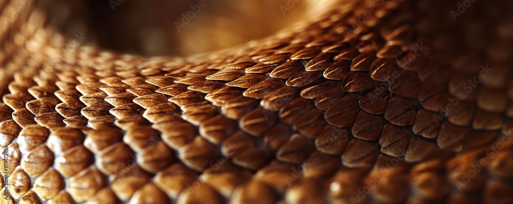 Macro shot of a cobra displaying its intricate skin pattern and hood in ...