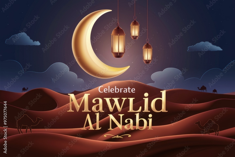 Celebrate the birth of Prophet Muhammad with this beautiful image of a ...