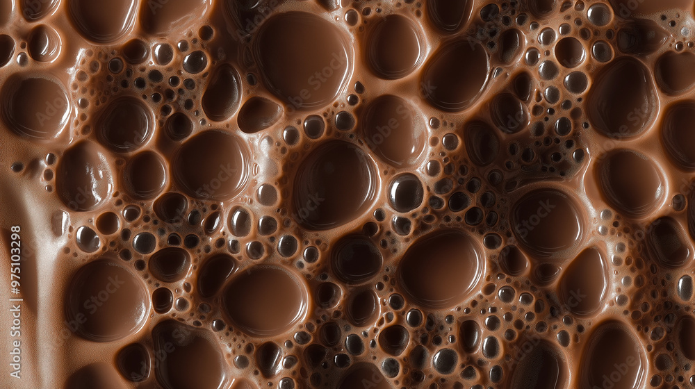 a close-up, top-down view of aero chocolate bubbles, filling the entire ...