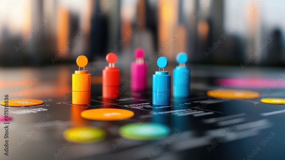 Strategic Market Positioning Map with Brand Quadrants and Watercolor ...