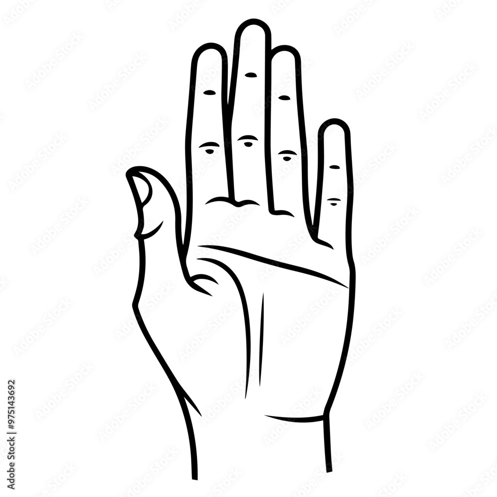 Diverse hand gestures outline icon in vector format for communication ...