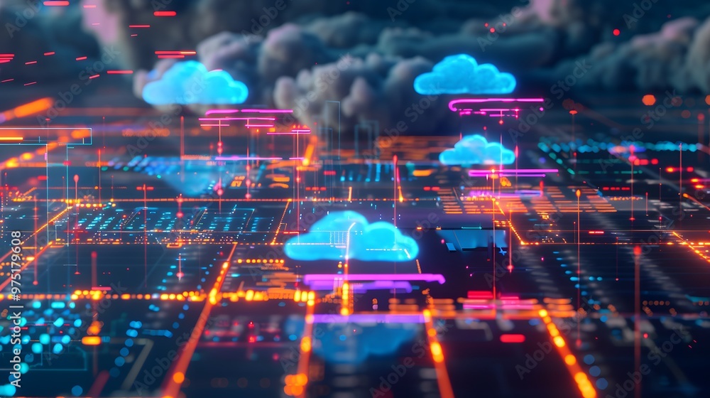 Multi-Tier Architecture Layout: A layered blueprint depicting an ...