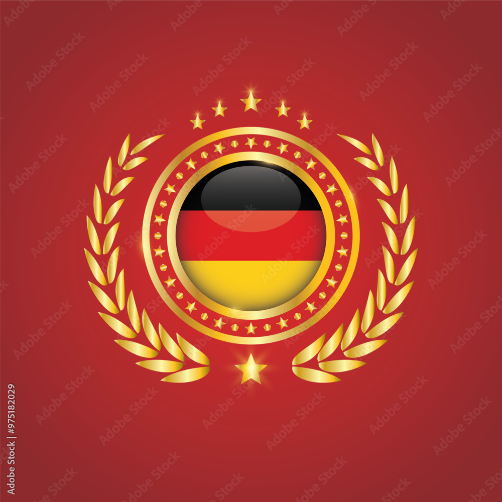 Golden Stamp With Flag. Germany Flag Stamp. Made in Stamp Isolated in ...