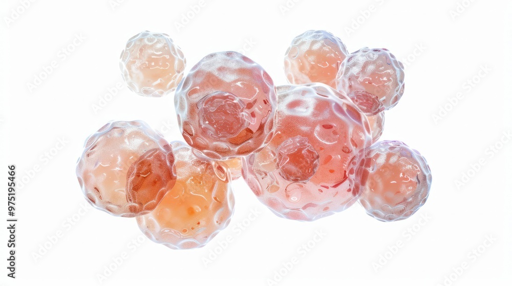 A photorealistic depiction of a cluster of human embryonic stem cells ...