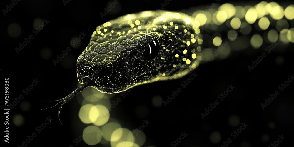 A modern and sleek digital illustration of a snake biting its own tail ...