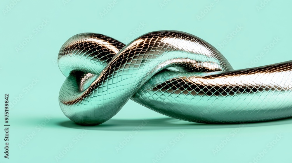 A modern and sleek digital illustration of a snake forming an infinity ...