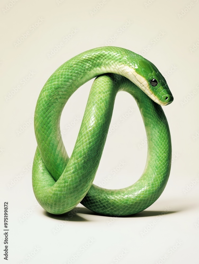 A modern and sleek digital illustration of a snake forming an infinity ...