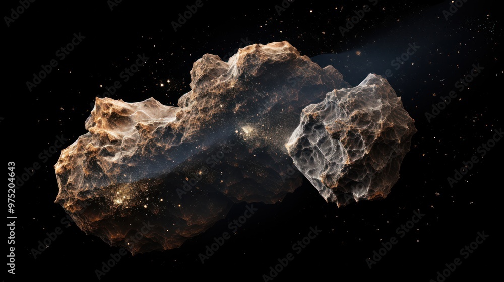 A mesmerizing asteroid, resembling a celestial tapestry, woven with the ...