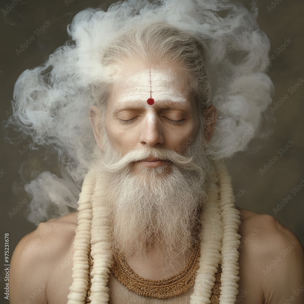 Divine creator: Portrait of Brahma, god of creation in Hinduism ...
